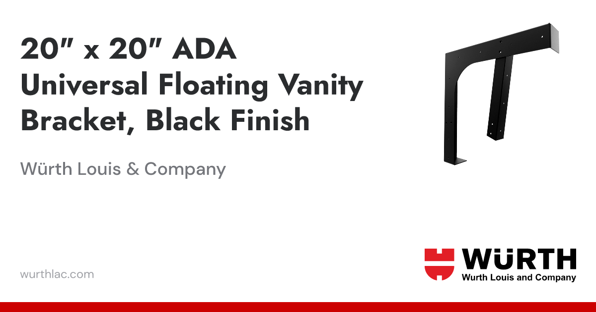 20" x 20" ADA Universal Floating Vanity Bracket, Black Finish | Würth ...