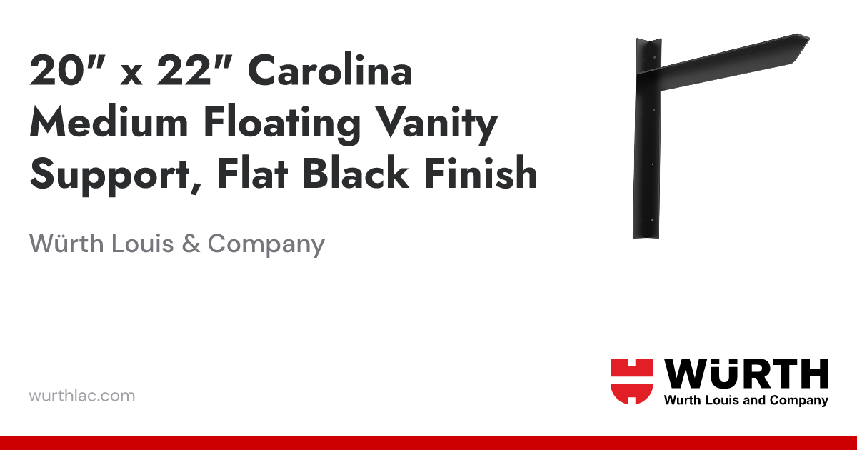 20" x 22" Carolina Medium Floating Vanity Support, Flat Black Finish ...