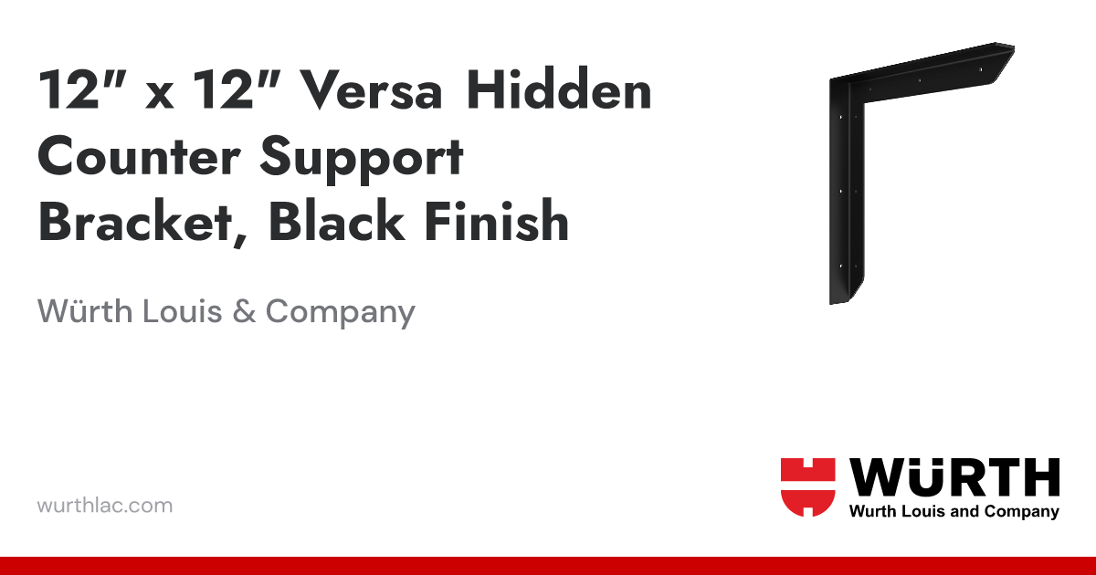 12" x 12" Versa Hidden Counter Support Bracket, Black Finish | Würth ...