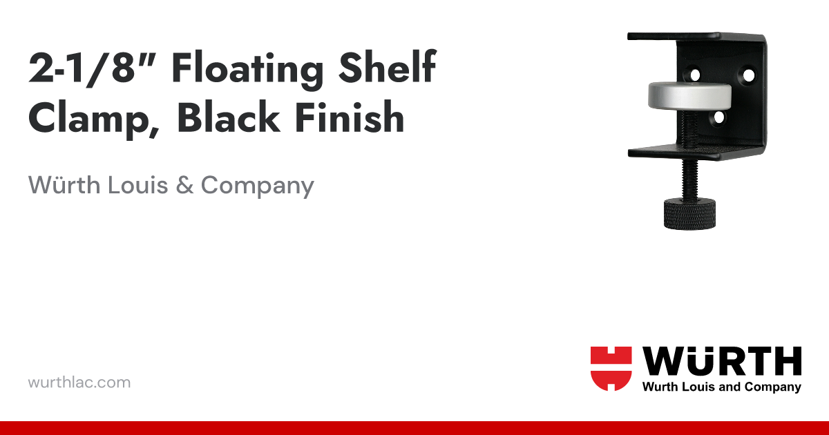 2-1/8" Floating Shelf Clamp, Black Finish | Würth Louis & Company
