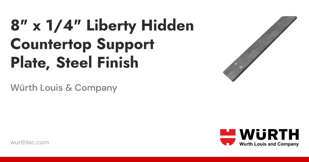 8" x 1/4" Liberty Hidden Countertop Support Plate, Steel Finish | Würth ...