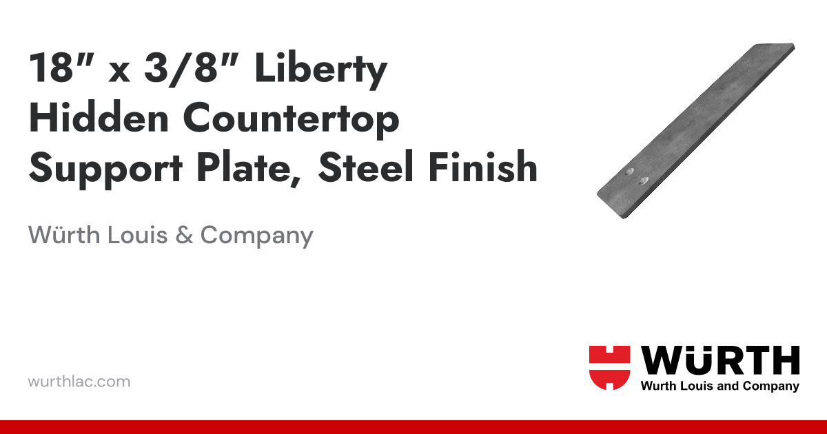18" x 3/8" Liberty Hidden Countertop Support Plate, Steel Finish ...