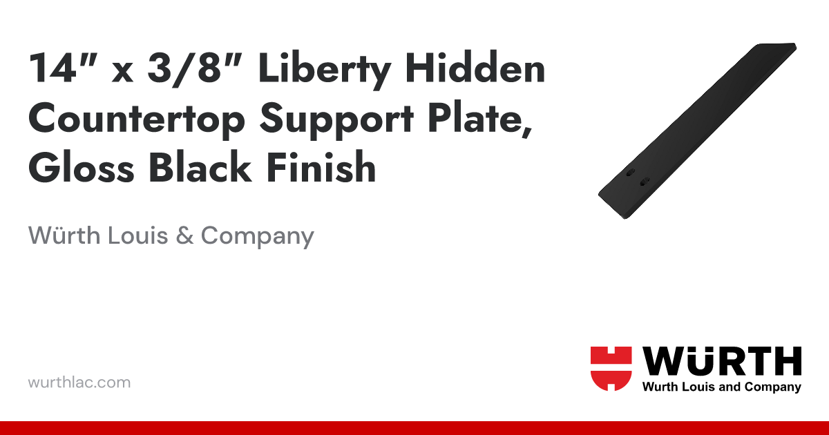 14" x 3/8" Liberty Hidden Countertop Support Plate, Gloss Black Finish ...