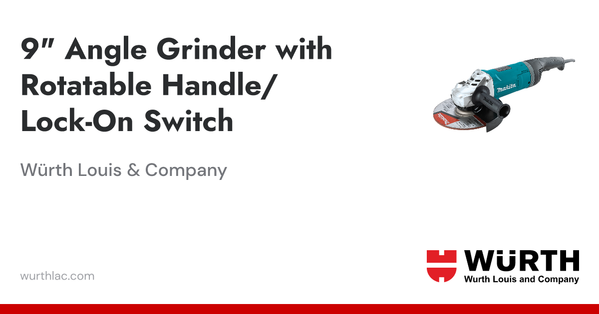 9" Angle Grinder with Rotatable Handle/Lock-On Switch | Würth Louis ...