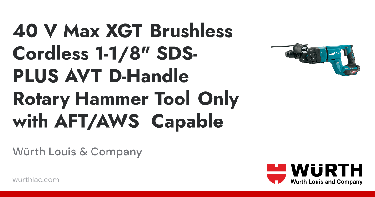 40 V Max XGT Brushless Cordless 1-1/8" SDS-PLUS AVT D-Handle Rotary ...
