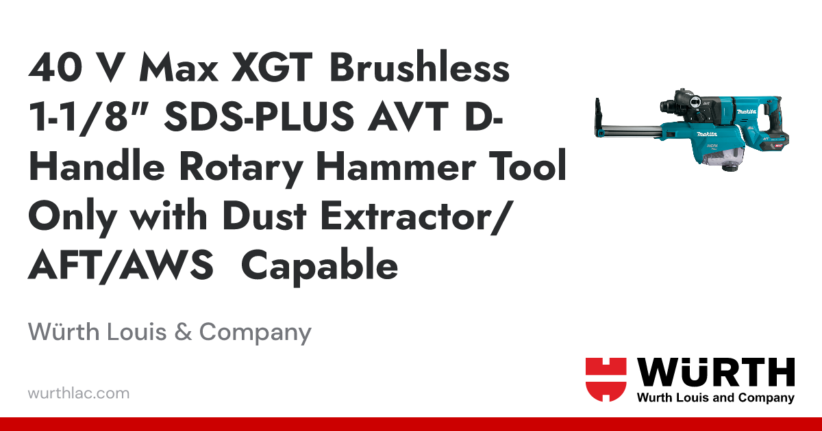 40 V Max XGT Brushless 1-1/8" SDS-PLUS AVT D-Handle Rotary Hammer Tool ...