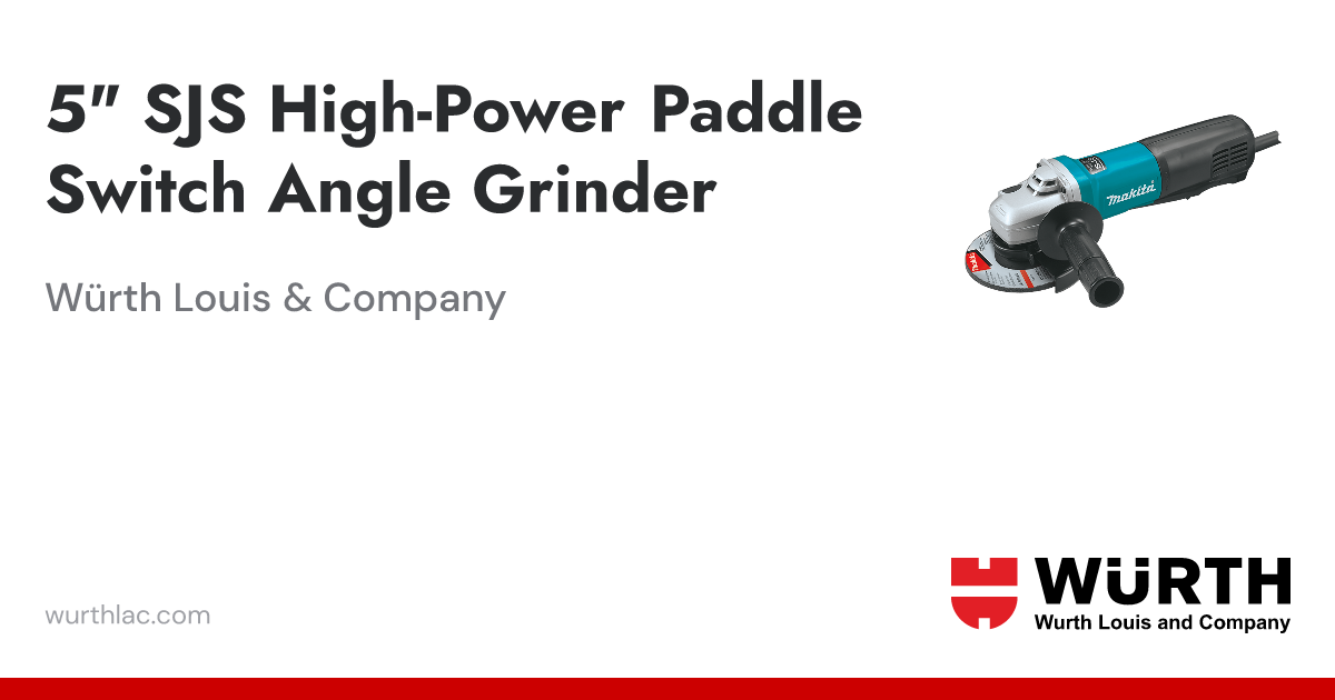 5" SJS High-Power Paddle Switch Angle Grinder | Würth Louis & Company