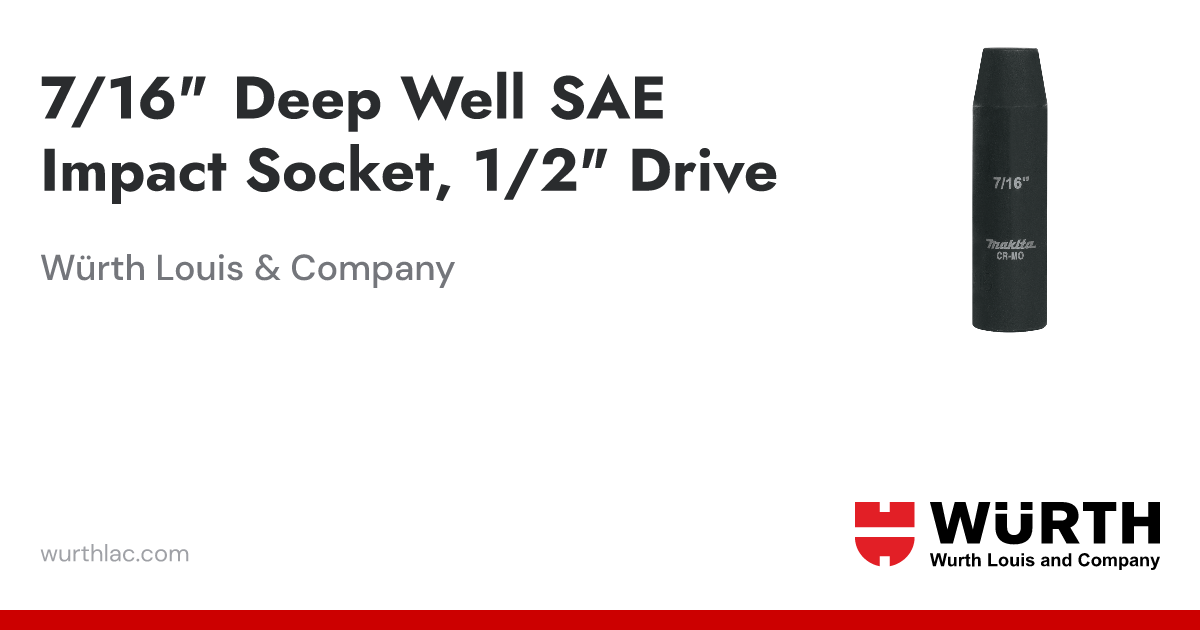 7/16" Deep Well SAE Impact Socket, 1/2" Drive | Würth Louis & Company