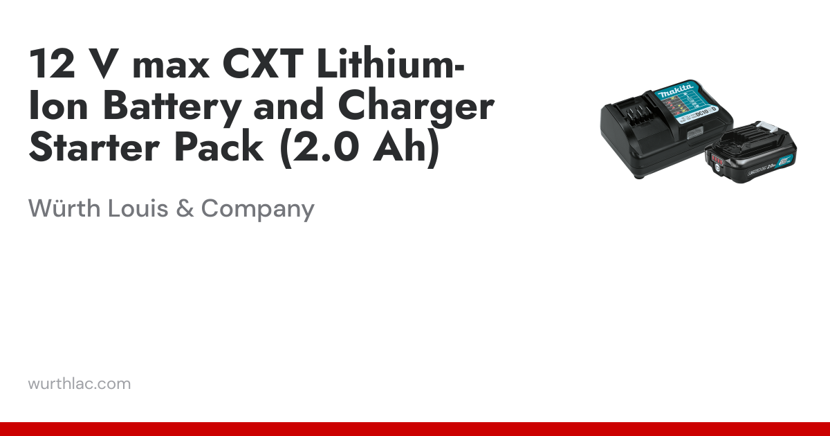 12 V max CXT Lithium-Ion Battery and Charger Starter Pack (2.0 Ah ...