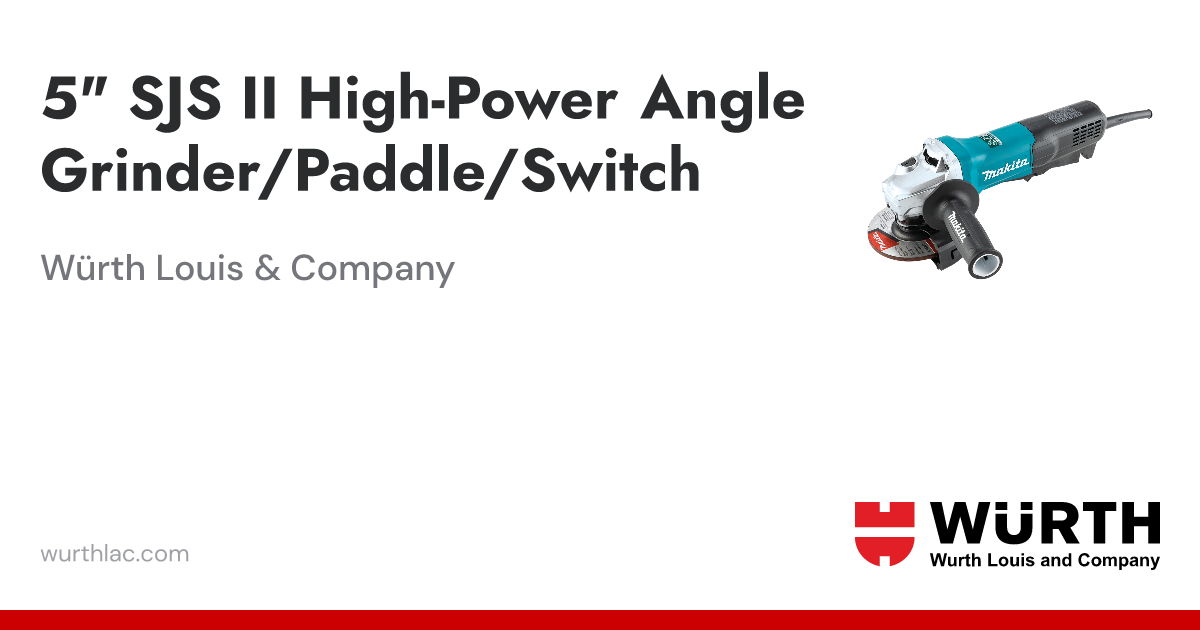 5" SJS II High-Power Angle Grinder/Paddle/Switch | Würth Louis & Company