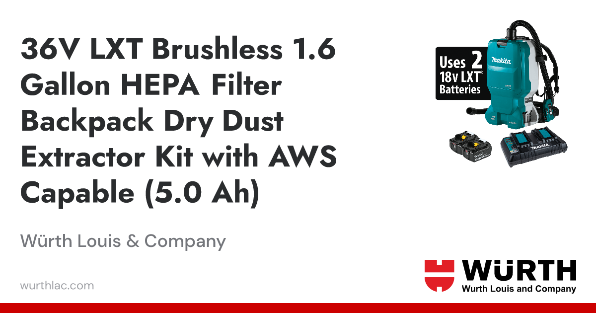 36V LXT Brushless 1.6 Gallon HEPA Filter Backpack Dry Dust Extractor ...