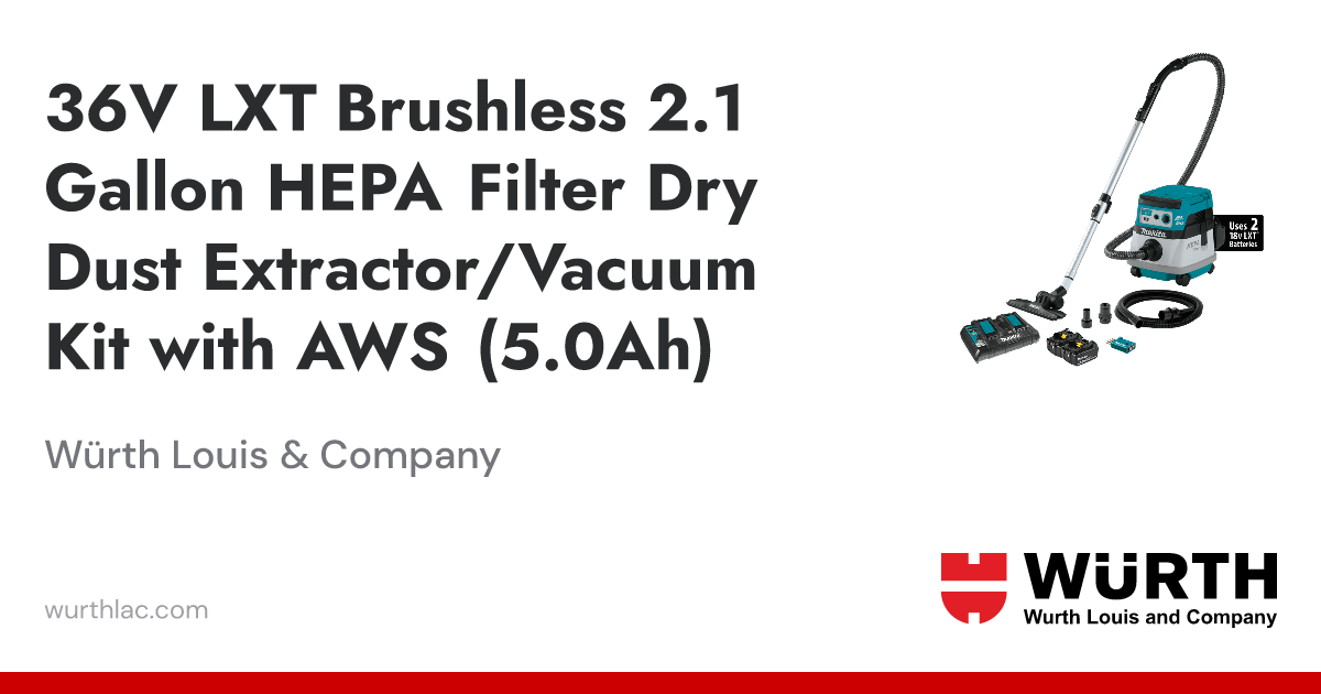 36V LXT Brushless 2.1 Gallon HEPA Filter Dry Dust Extractor/Vacuum Kit ...