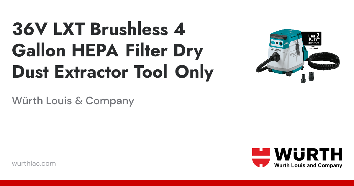 36V LXT Brushless 4 Gallon HEPA Filter Dry Dust Extractor Tool Only ...