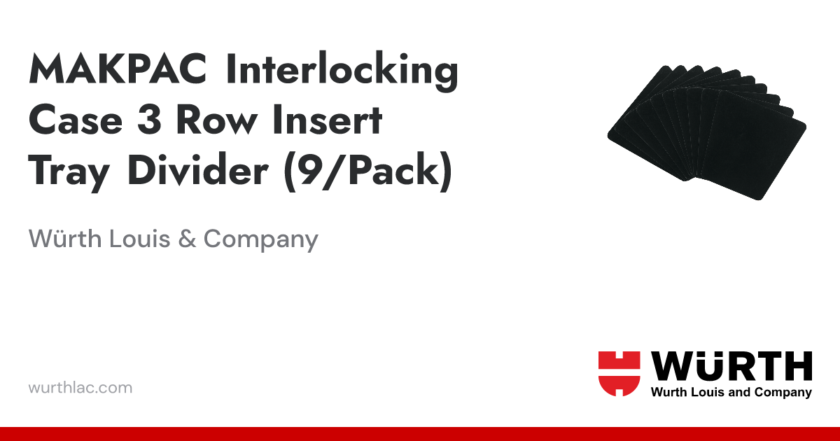 MAKPAC Interlocking Case 3 Row Insert Tray Divider (9/Pack) | Würth ...