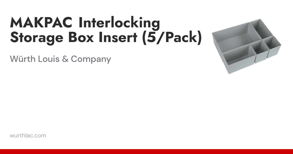 MAKPAC Interlocking Storage Box Insert (5/Pack) | Würth Louis & Company