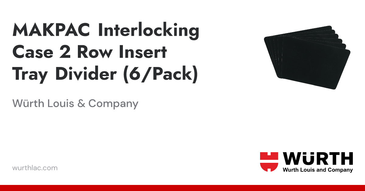 MAKPAC Interlocking Case 2 Row Insert Tray Divider (6/Pack) | Würth ...
