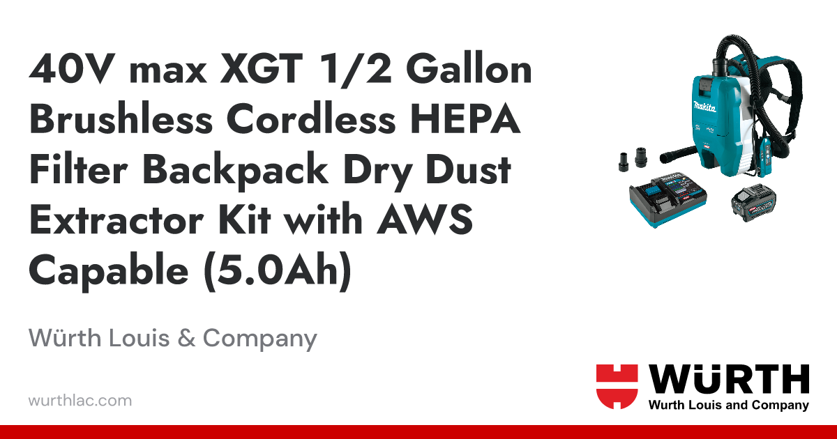 40V max XGT 1/2 Gallon Brushless Cordless HEPA Filter Backpack Dry Dust ...