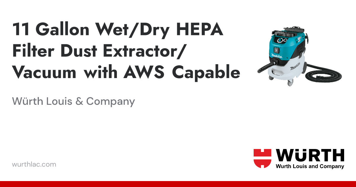 11 Gallon Wet/Dry HEPA Filter Dust Extractor/Vacuum with AWS Capable ...