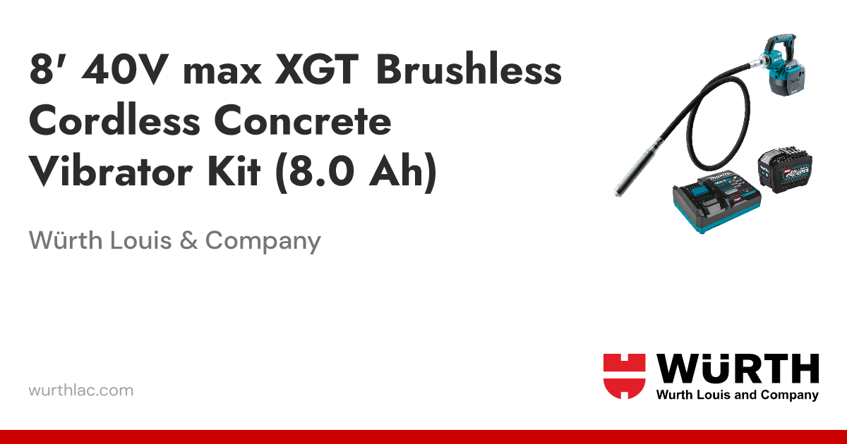 8' 40V max XGT Brushless Cordless Concrete Vibrator Kit (8.0 Ah ...