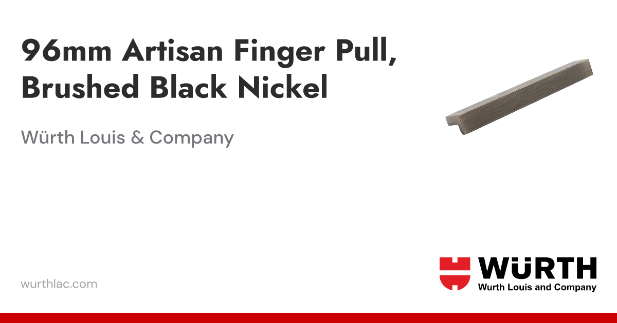 96mm Artisan Finger Pull, Brushed Black Nickel | Würth Louis & Company