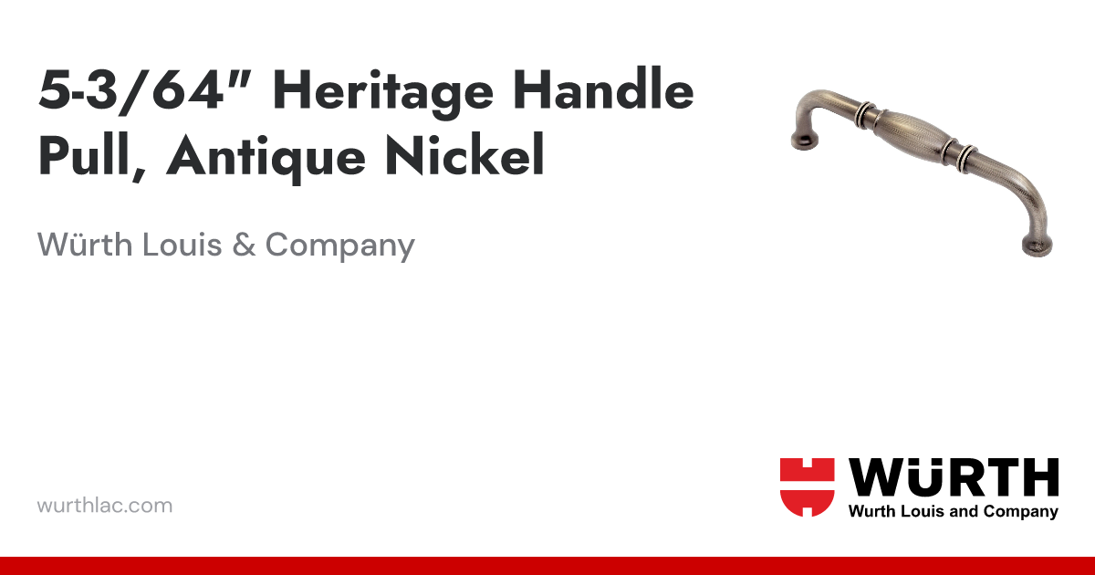 5-3/64" Heritage Handle Pull, Antique Nickel | Würth Louis & Company