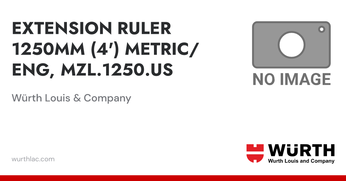 EXTENSION RULER 1250MM (4') METRIC/ENG, MZL.1250.US | Würth Louis & Company