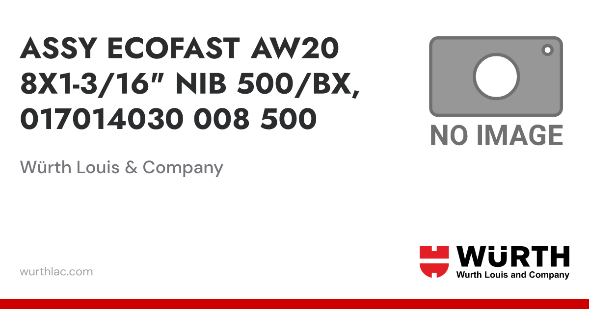 ASSY ECOFAST AW20 8X1-3/16" NIB 500/BX, 017014030 008 500 | Würth Louis ...