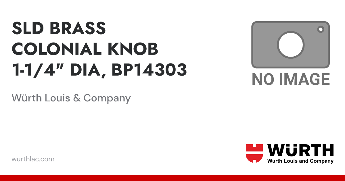 SLD BRASS COLONIAL KNOB 1-1/4" DIA, BP14303 | Würth Louis & Company
