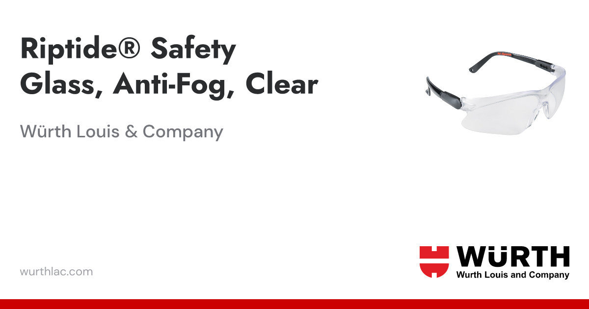 Riptide® Safety Glass, Anti-Fog, Clear | Würth Louis & Company
