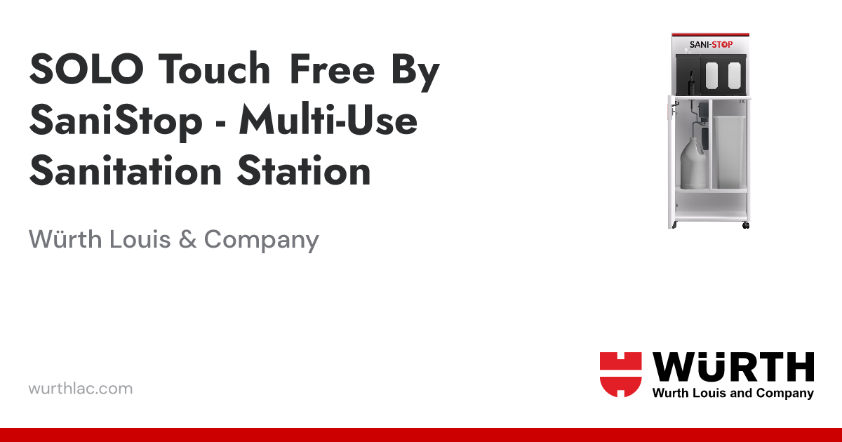 SOLO Touch Free By SaniStop - Multi-Use Sanitation Station | Wurth Louis and Company
