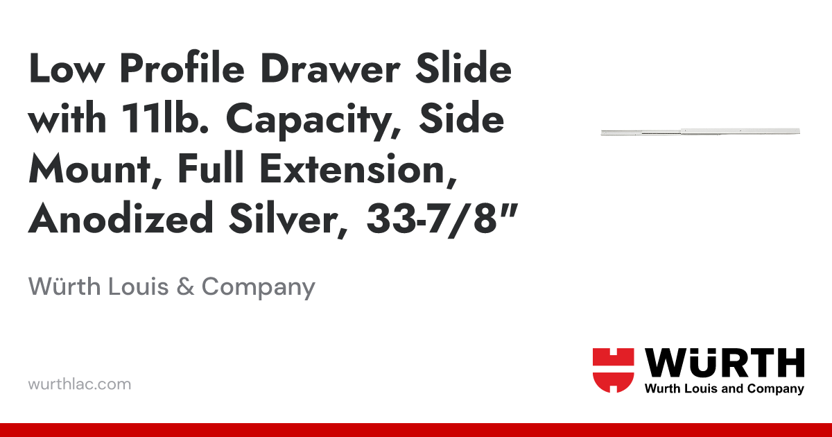 Low Profile Drawer Slide with 11lb. Capacity, Side Mount, Full ...