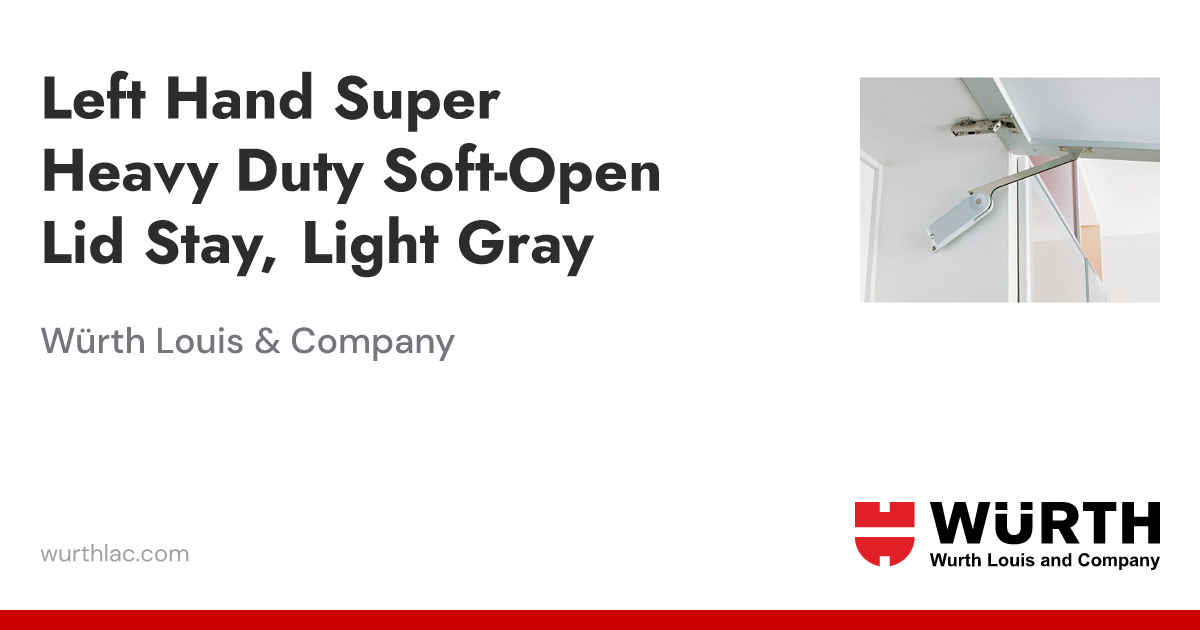 Left Hand Super Heavy Duty Soft-Open Lid Stay, Light Gray | Würth Louis ...