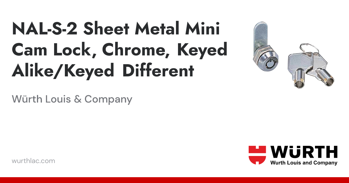 NAL-S-2 Sheet Metal Mini Cam Lock, Chrome, Keyed Alike/Keyed Different ...