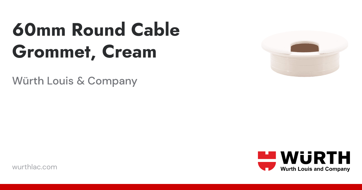 60mm Round Cable Grommet, Cream | Würth Louis & Company