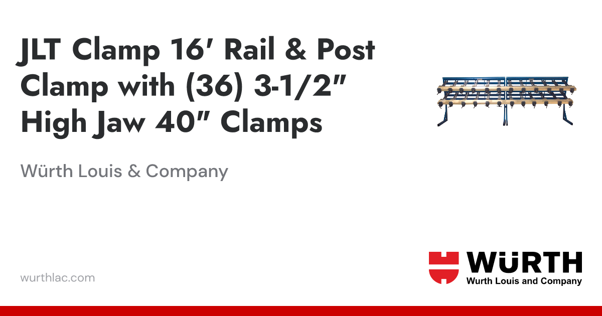 JLT Clamp 16' Rail & Post Clamp with (36) 3-1/2" High Jaw 40" Clamps ...