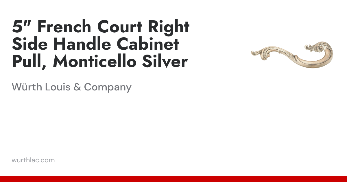 5" French Court Right Side Handle Cabinet Pull, Monticello Silver ...