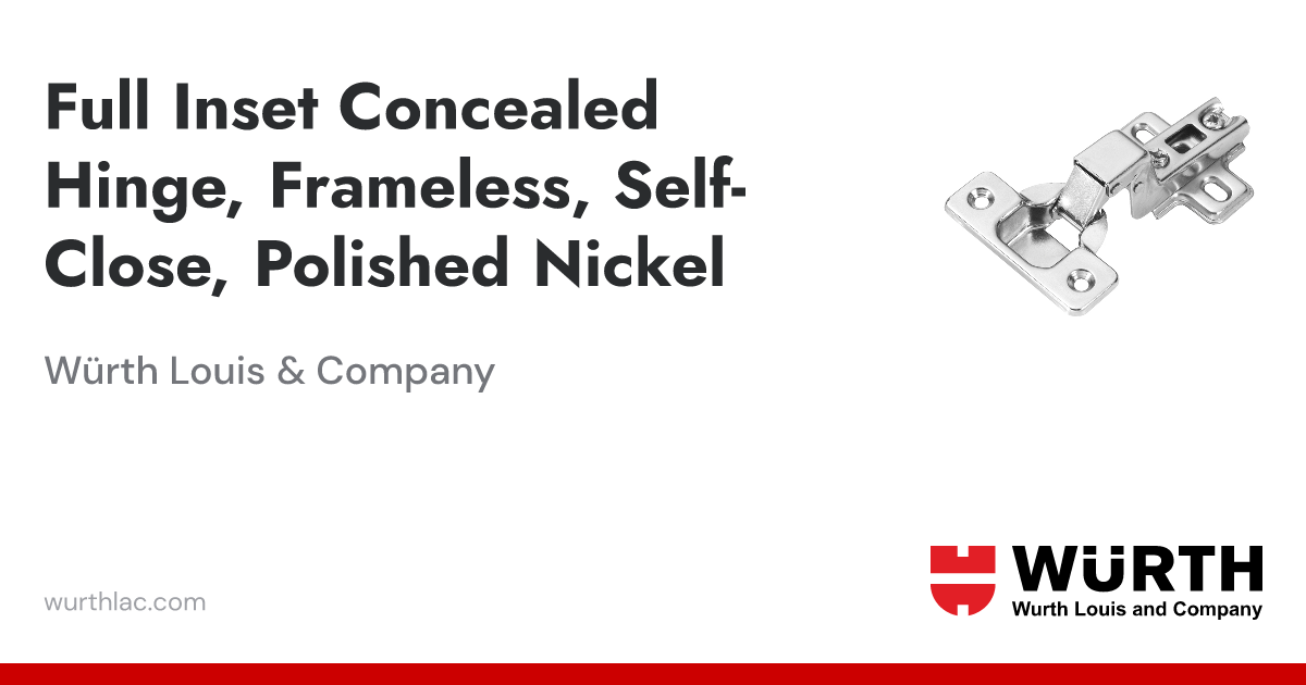Full Inset Concealed Hinge, Frameless, Self-Close, Polished Nickel ...