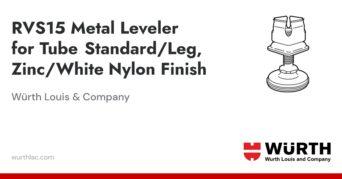 RVS15 Metal Leveler for Tube Standard/Leg, Zinc/White Nylon Finish ...