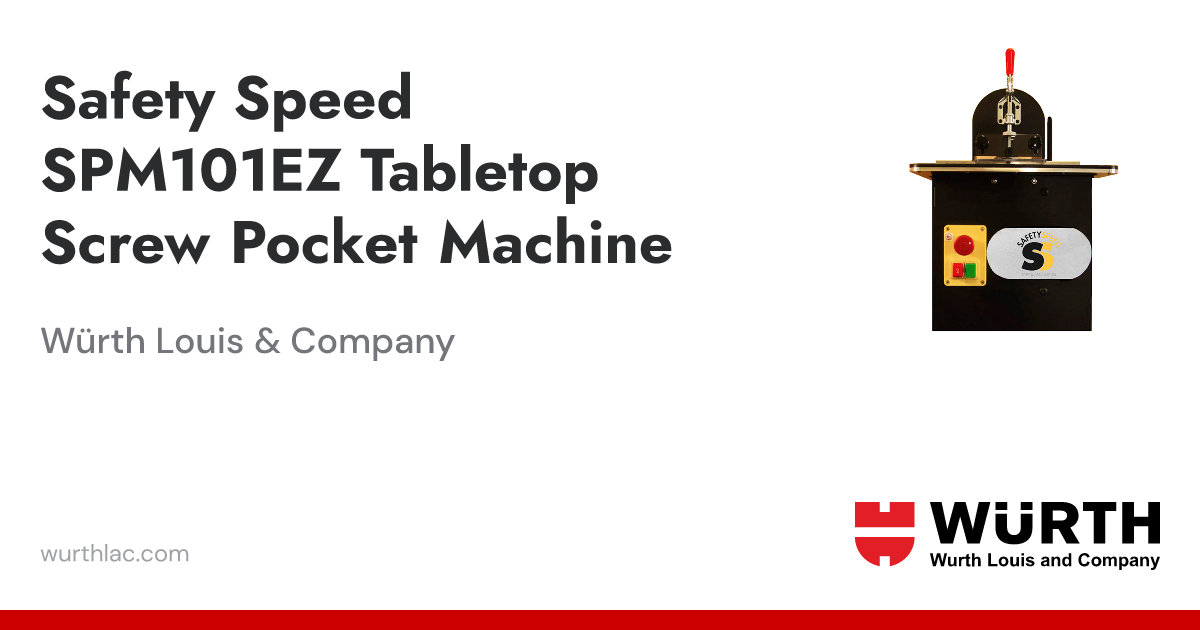 Safety Speed SPM101EZ Tabletop Screw Pocket Machine | Würth Louis & Company