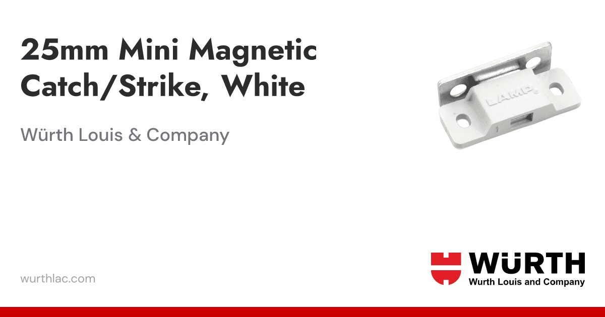 25mm Mini Magnetic Catch/Strike, White | Würth Louis & Company