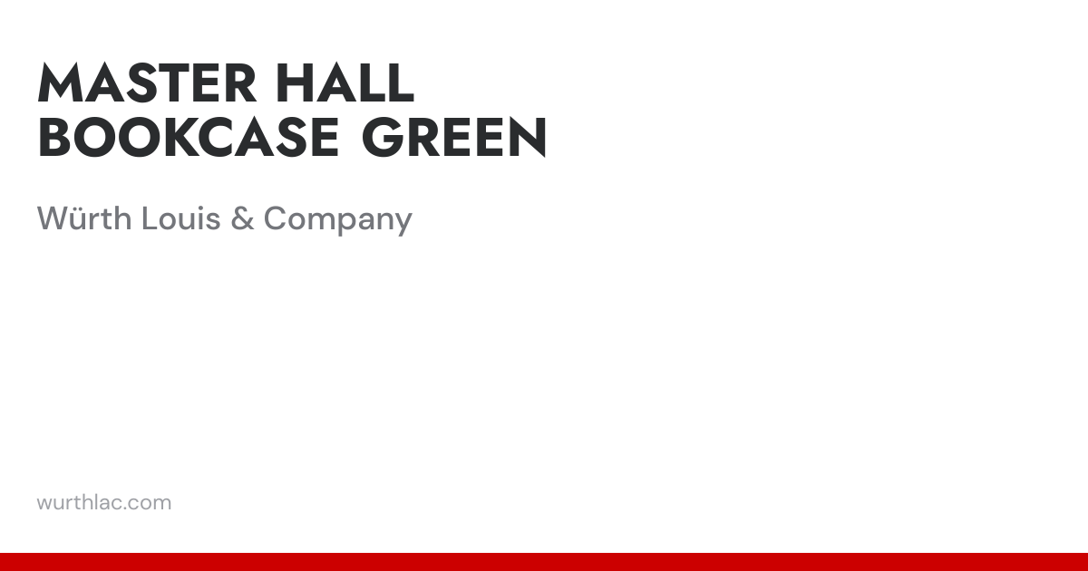 MASTER HALL BOOKCASE GREEN | Würth Louis & Company