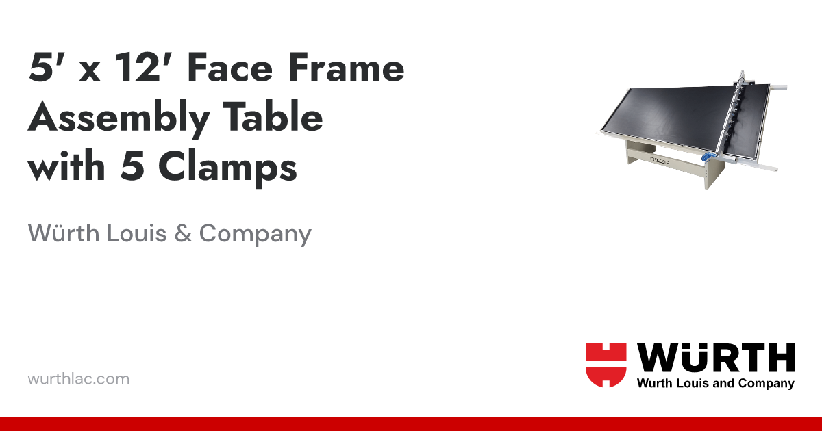 5' x 12' Face Frame Assembly Table with 5 Clamps | Würth Louis & Company