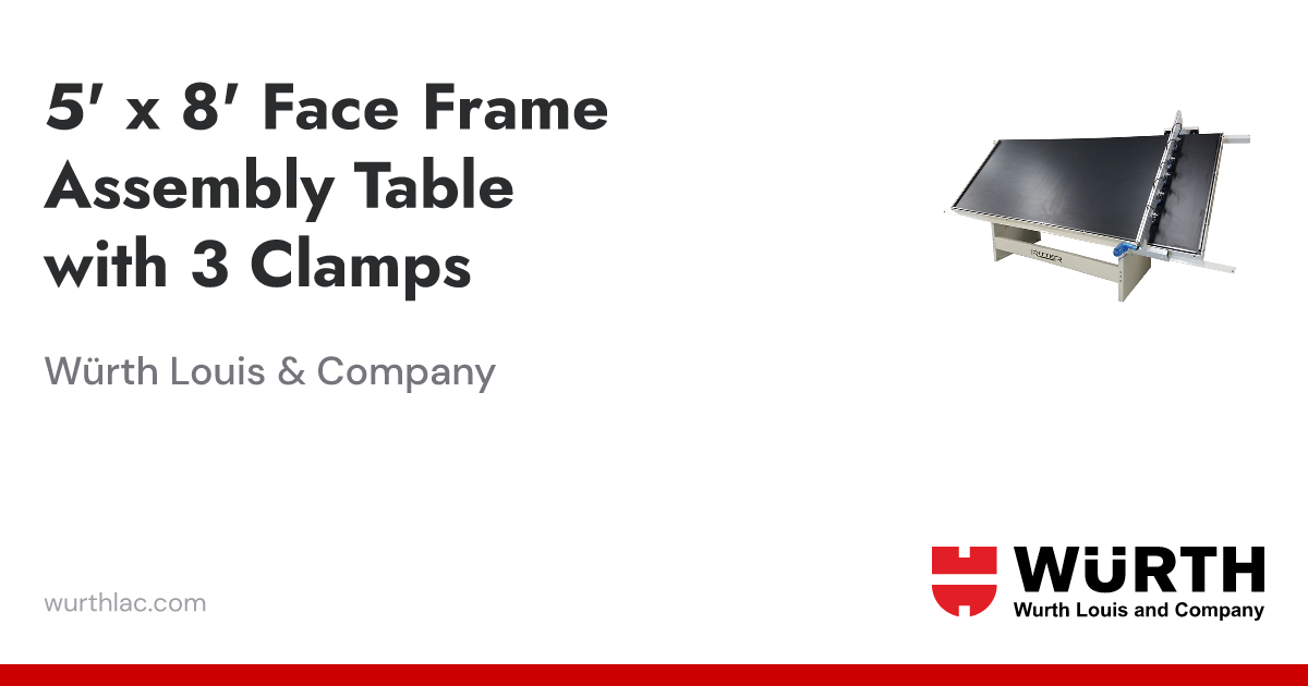 5' x 8' Face Frame Assembly Table with 3 Clamps | Würth Louis & Company