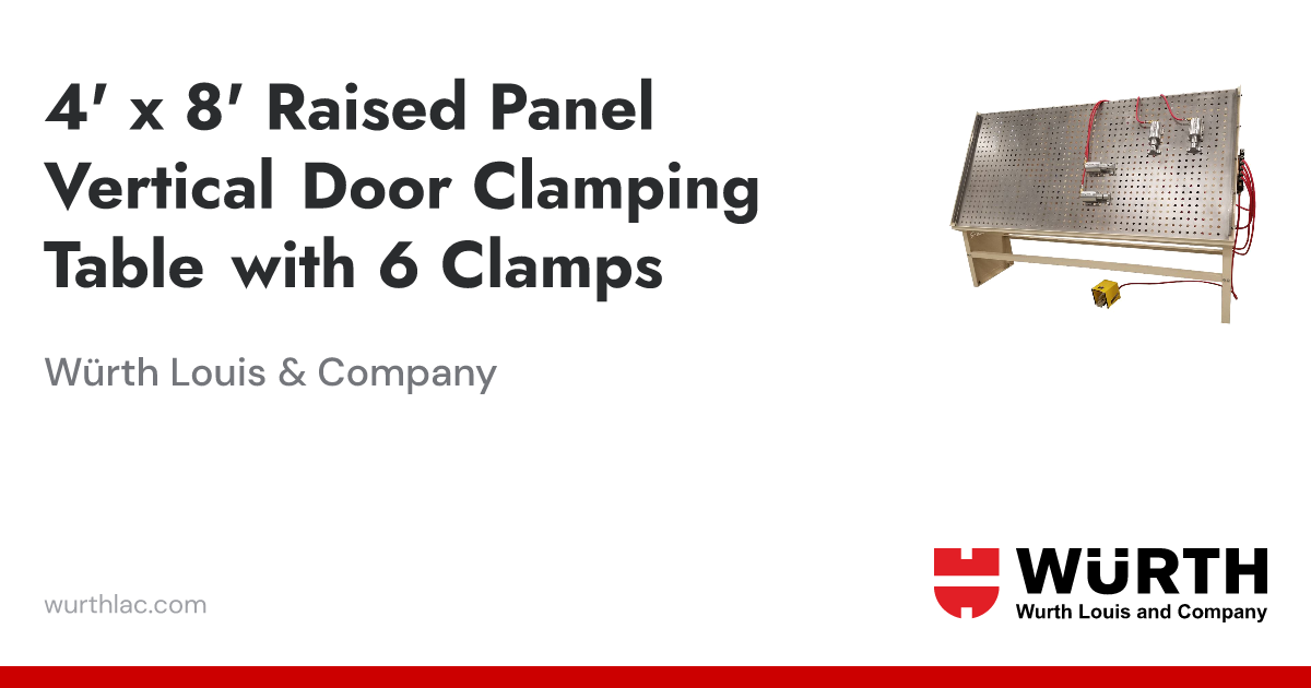 4' x 8' Raised Panel Vertical Door Clamping Table with 6 Clamps | Würth ...