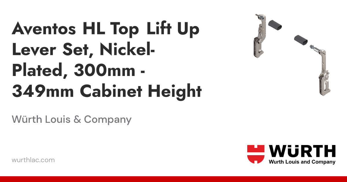 Aventos HL Top Lift Up Lever Set, Nickel-Plated, 300mm - 349mm Cabinet ...