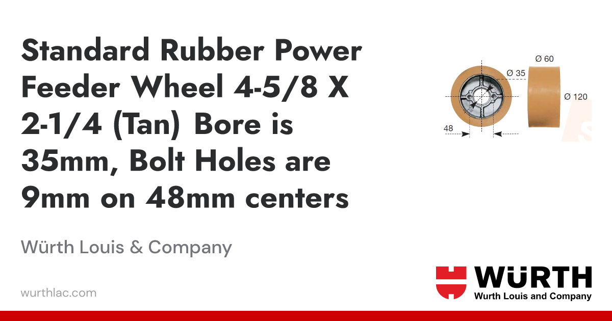 Standard Rubber Power Feeder Wheel 4-5/8 X 2-1/4 (Tan) Bore is 35mm ...