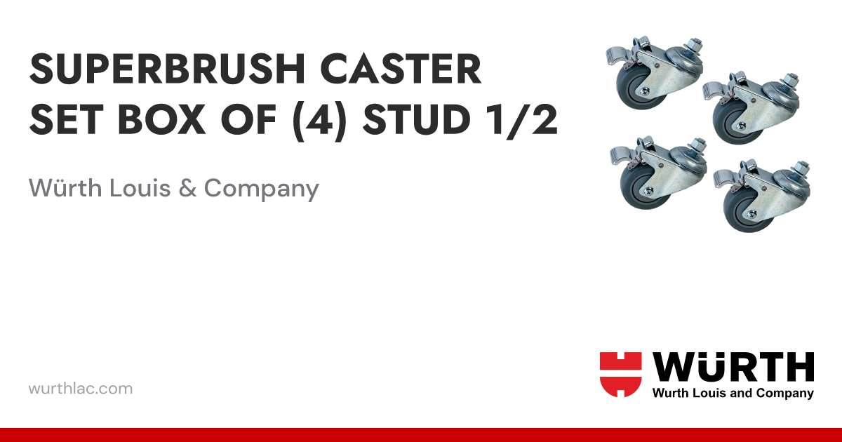 SUPERBRUSH CASTER SET BOX OF (4) STUD 1/2 | Würth Louis & Company