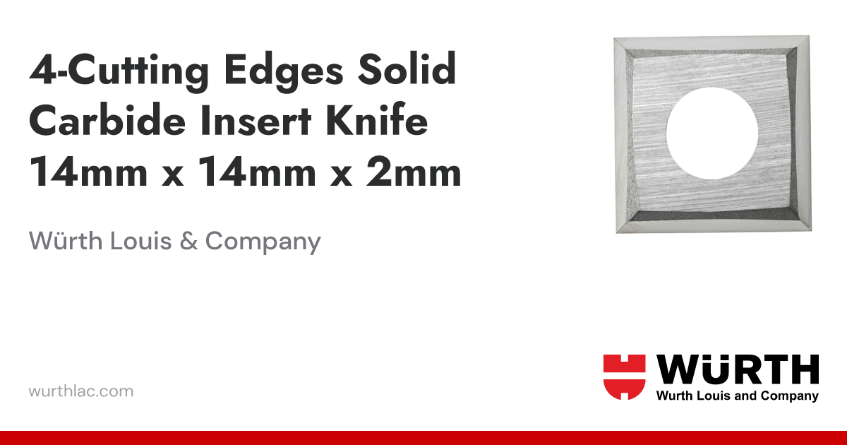 4-Cutting Edges Solid Carbide Insert Knife 14mm x 14mm x 2mm | Würth ...