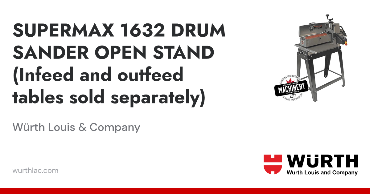 SUPERMAX 1632 DRUM SANDER OPEN STAND (Infeed and outfeed tables sold ...
