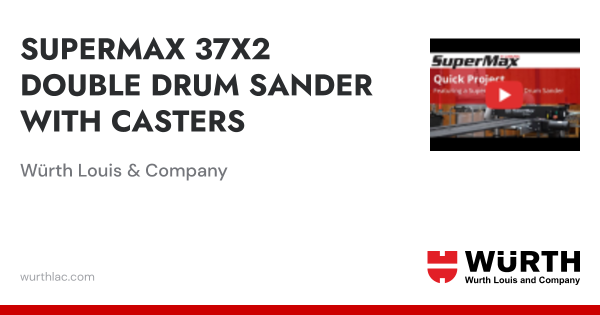 SUPERMAX 37X2 DOUBLE DRUM SANDER WITH CASTERS | Würth Louis & Company